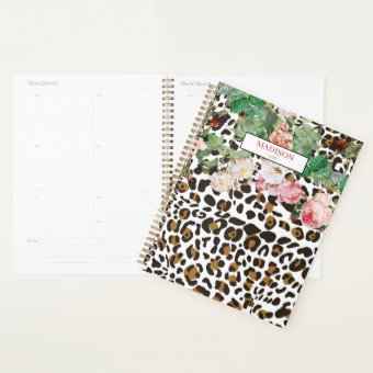 Leopard Animal Print Pattern Vintage Diary Planner | Zazzle