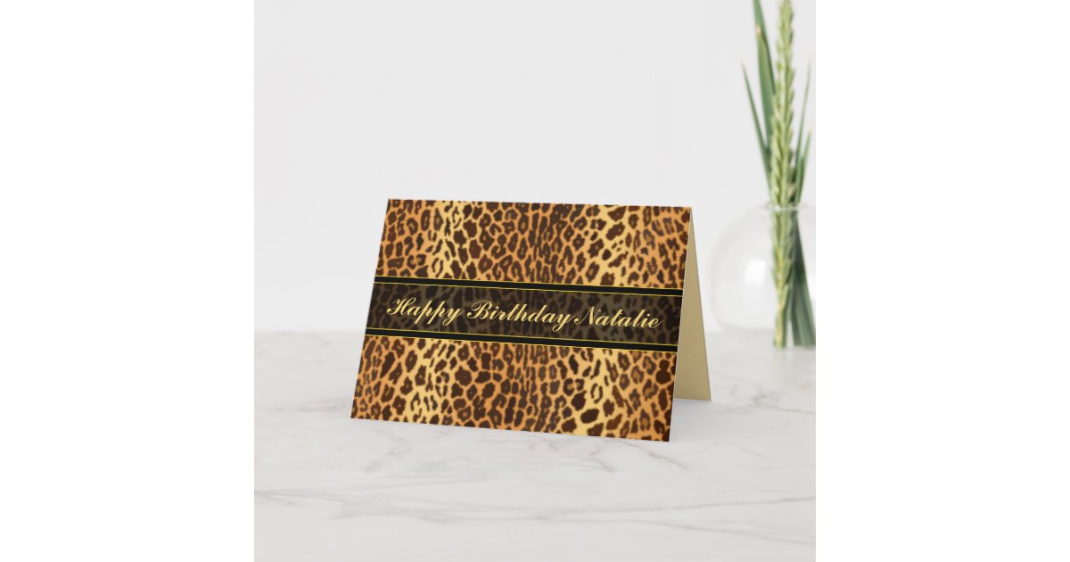Leopard Animal Print Personalized Card | Zazzle