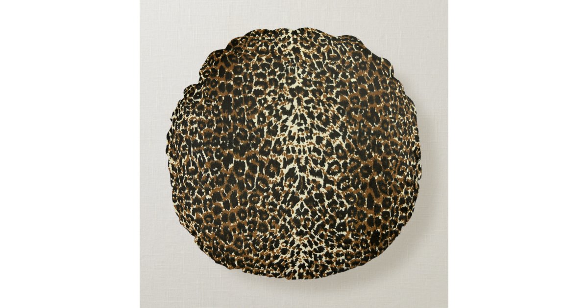 Leopard Animal Print Round Pillow | Zazzle