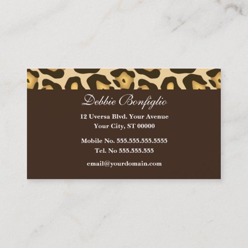 Leopard Animal Print Stylish Business Card | Zazzle