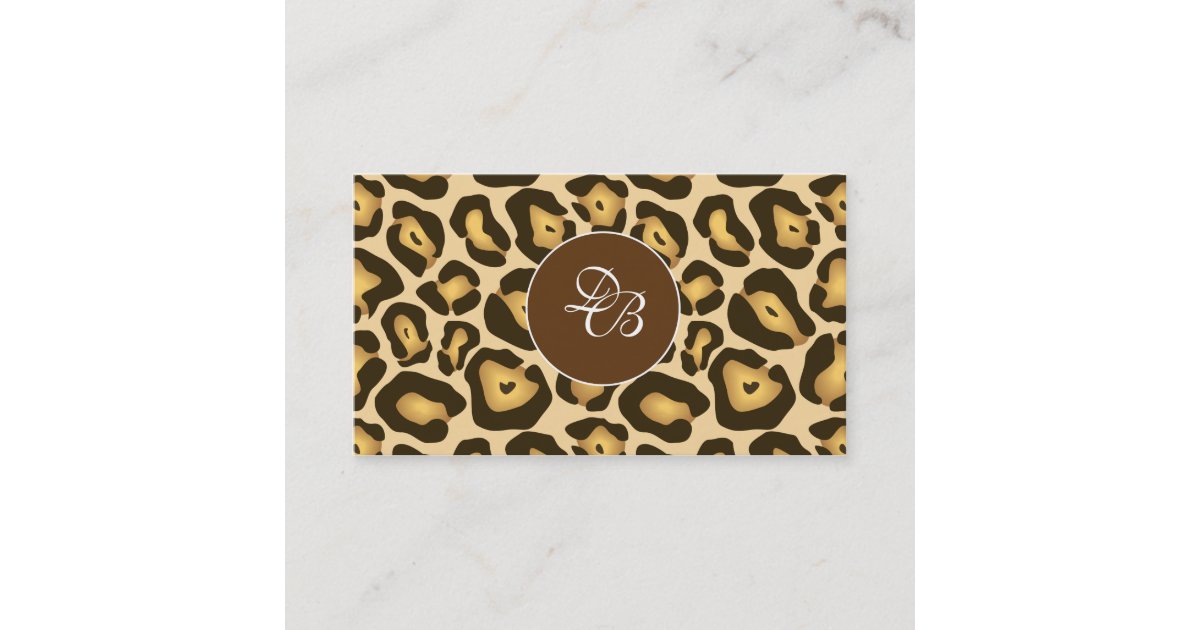 Leopard Animal Print Stylish Business Card | Zazzle