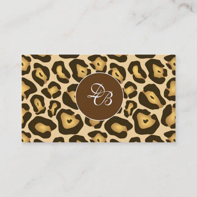 Leopard Animal Print Stylish Business Card | Zazzle