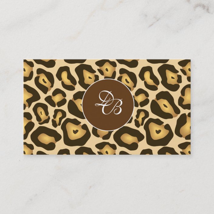 Leopard Animal Print Stylish Business Card | Zazzle.com