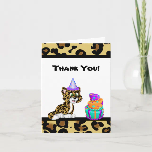 Leopard Animal Print Thank You Card | Zazzle