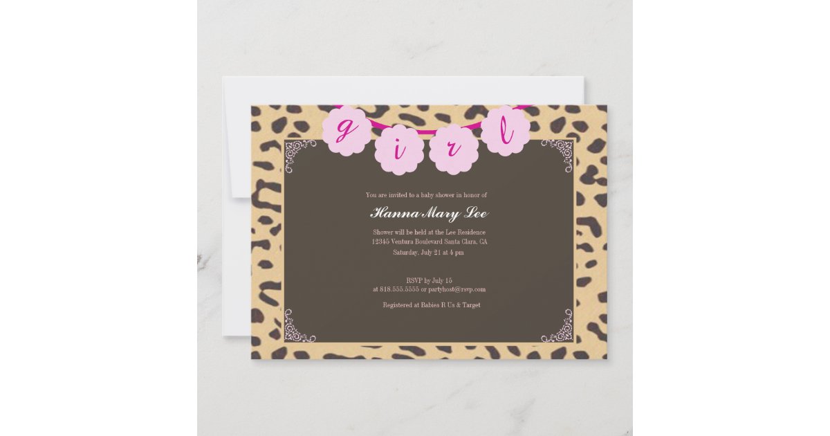 Leopard Baby Shower Invitation | Zazzle