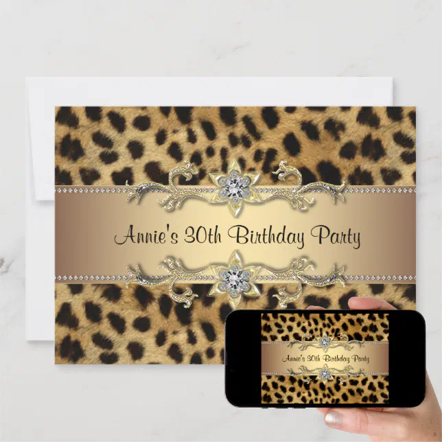Leopard Birthday Party Invitation | Zazzle