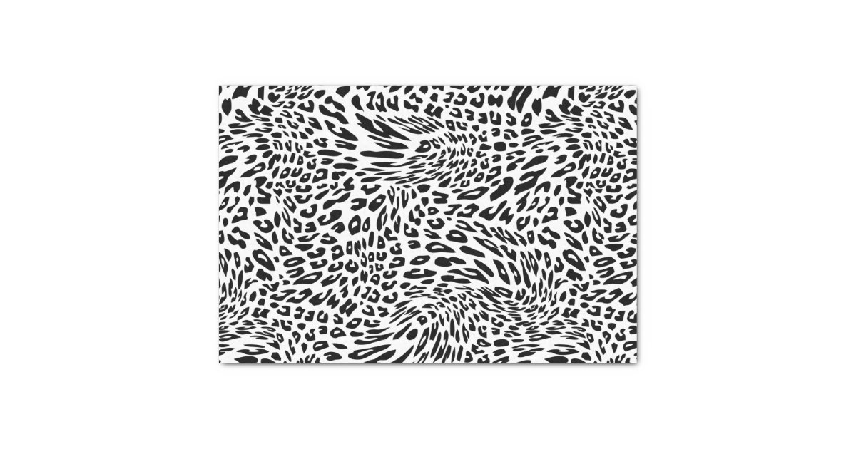 Leopard Black and White Animal Print Tissue Paper | Zazzle