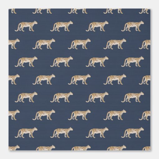 Leopard Botanical Watercolor Navy Blue Boy Nursery Wallpaper | Zazzle