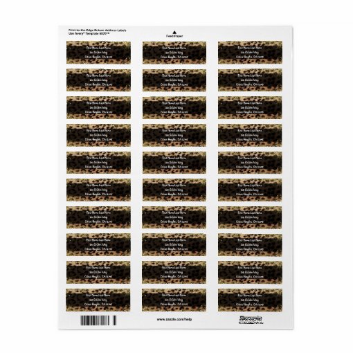 Leopard Cheetah Animal Print Gold Glitter Flecks Label | Zazzle