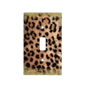 Leopard Cheetah Animal Print Gold Glitter Modern Light Switch Cover ...