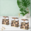 Leopard Cheetah Animal Print Gold Glitter Monogram Favor Boxes | Zazzle