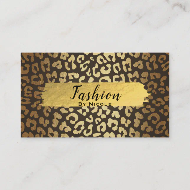 Leopard Cheetah Animal Skin Print Glam Modern Business Card | Zazzle