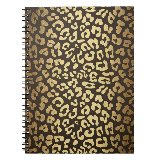 Leopard Cheetah Animal Skin Print Modern Glam Gold Notebook | Zazzle