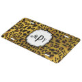 Leopard Cheetah Gold Metallic Glitter Monogram License Plate | Zazzle
