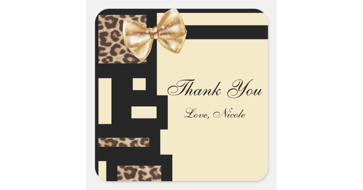 Leopard Cheetah Print Color Block Sticker Label | Zazzle