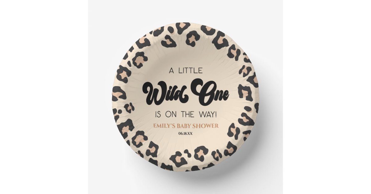 Leopard Cheetah Print Wild One Baby Shower Paper Bowls | Zazzle