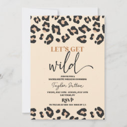Leopard Cheetah Wild Bachelorette Weekend Party Invitation | Zazzle