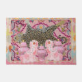 Leopard Chinoiserie Ginger Jar jars Doormat Rug | Zazzle