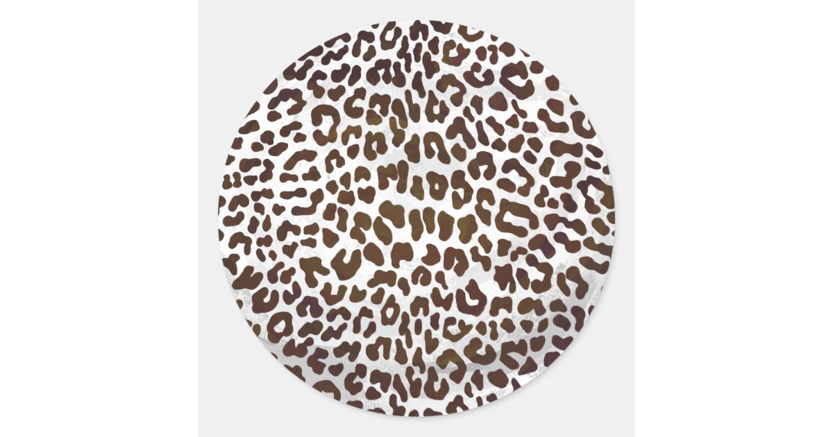 Leopard Chocolate Print Classic Round Sticker | Zazzle