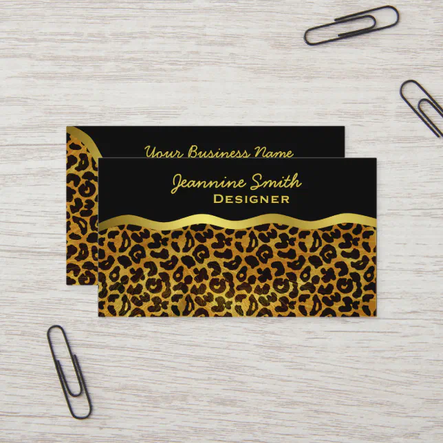 Leopard Fur Print Animal Pattern Business Card | Zazzle
