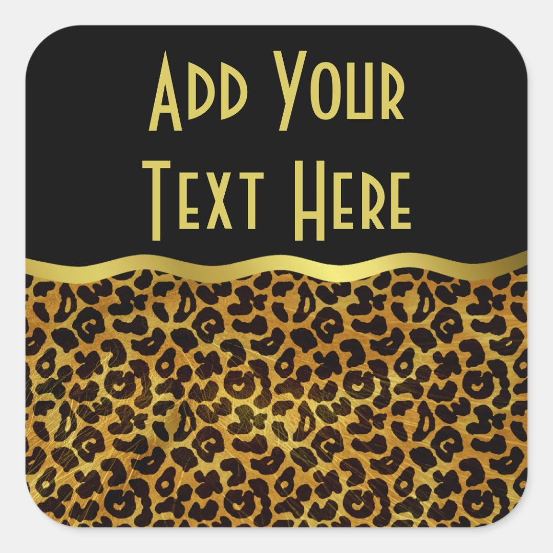 Leopard Fur Print Animal Pattern Square Sticker | Zazzle