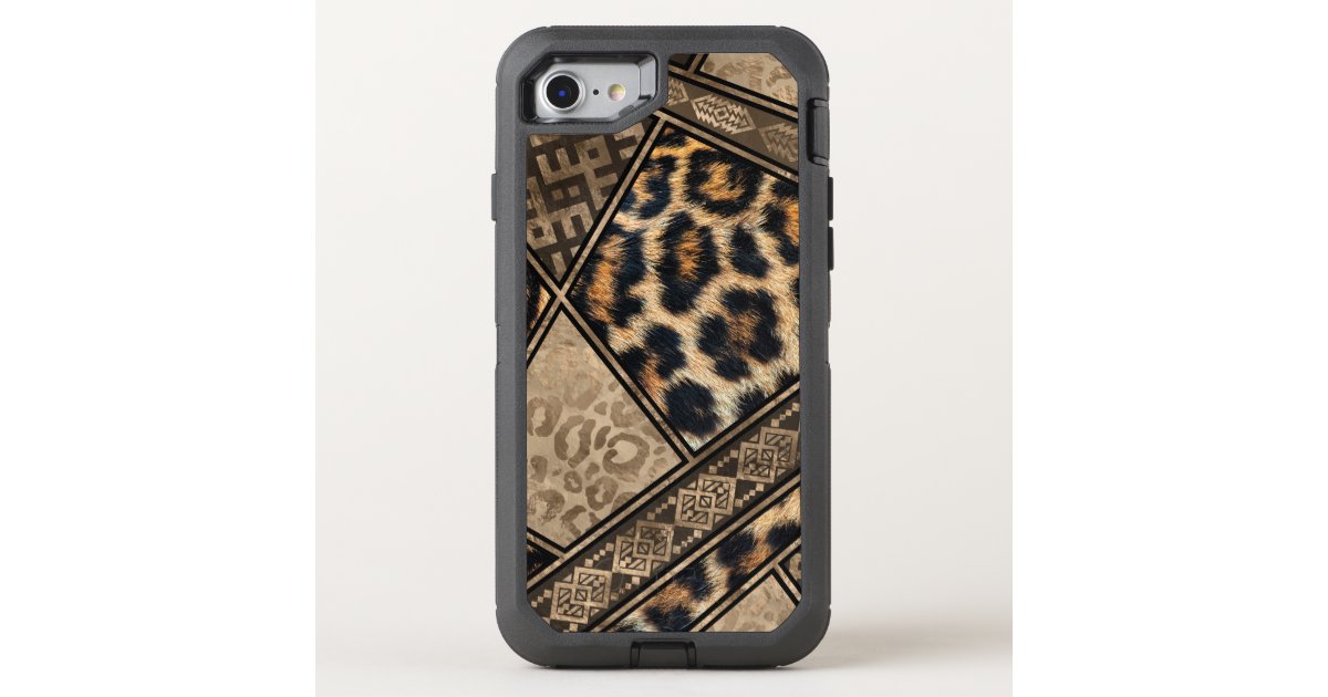 Leopard Fur with Ethnic Ornaments #3 Otterbox iPhone Case | Zazzle