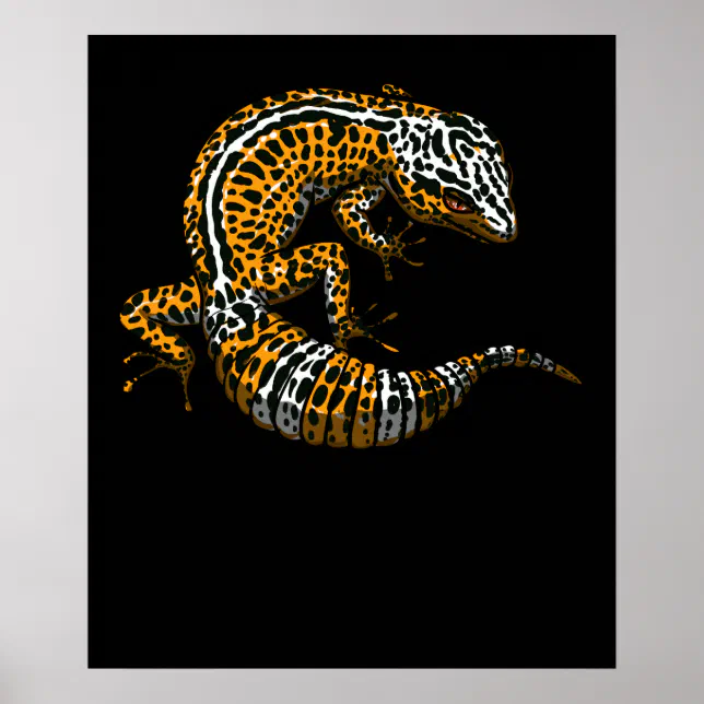 Leopard Gecko Lizard Reptile Poster | Zazzle