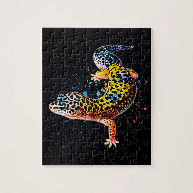 Leopard Gecko Watercolor Reptile Jigsaw Puzzle | Zazzle