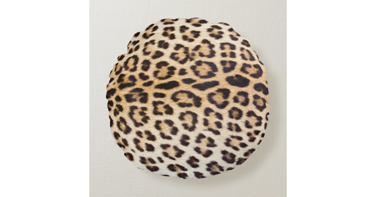 Leopard hair round pillow | Zazzle