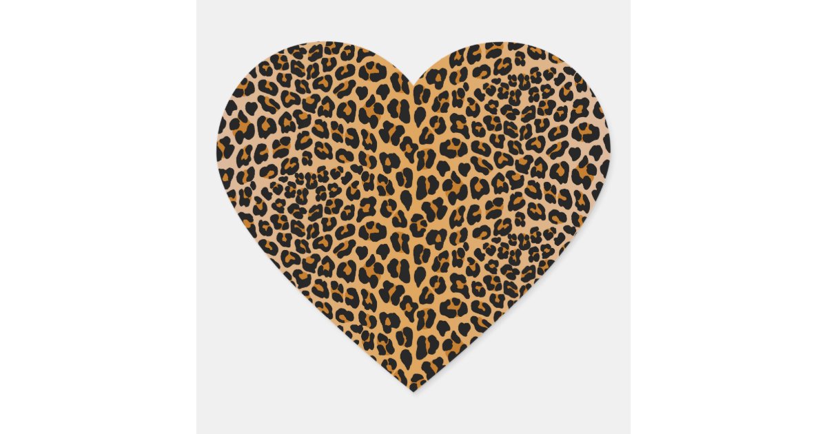 Leopard Heart Sticker | Zazzle