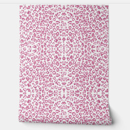 Leopard Hot Pink and White Cute Cool Pattern Wallpaper | Zazzle
