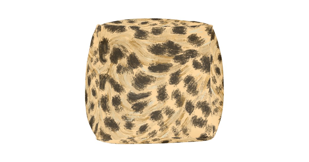 Leopard Inspired Cube Pouf | Zazzle