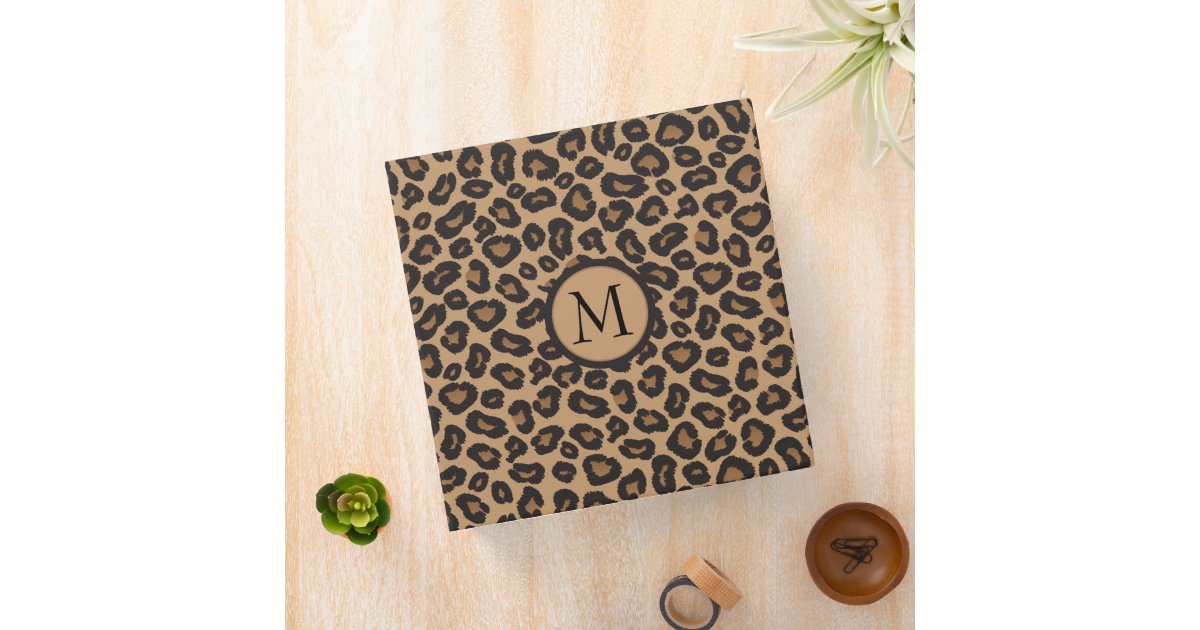 Leopard Monogram Photo Album 3 Ring Binder | Zazzle