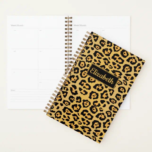 Leopard Pattern Custom Planner | Zazzle