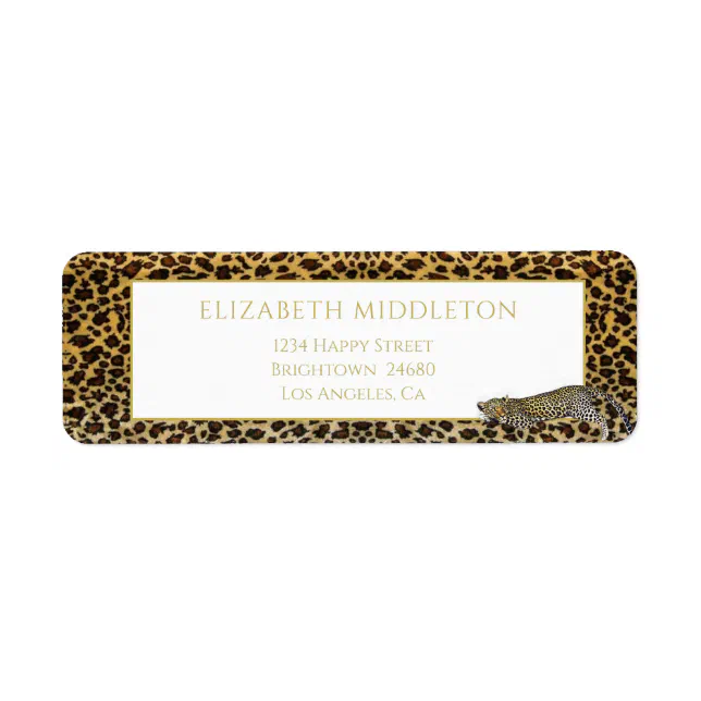 Leopard Pattern Wild Tropical Monogram Label | Zazzle