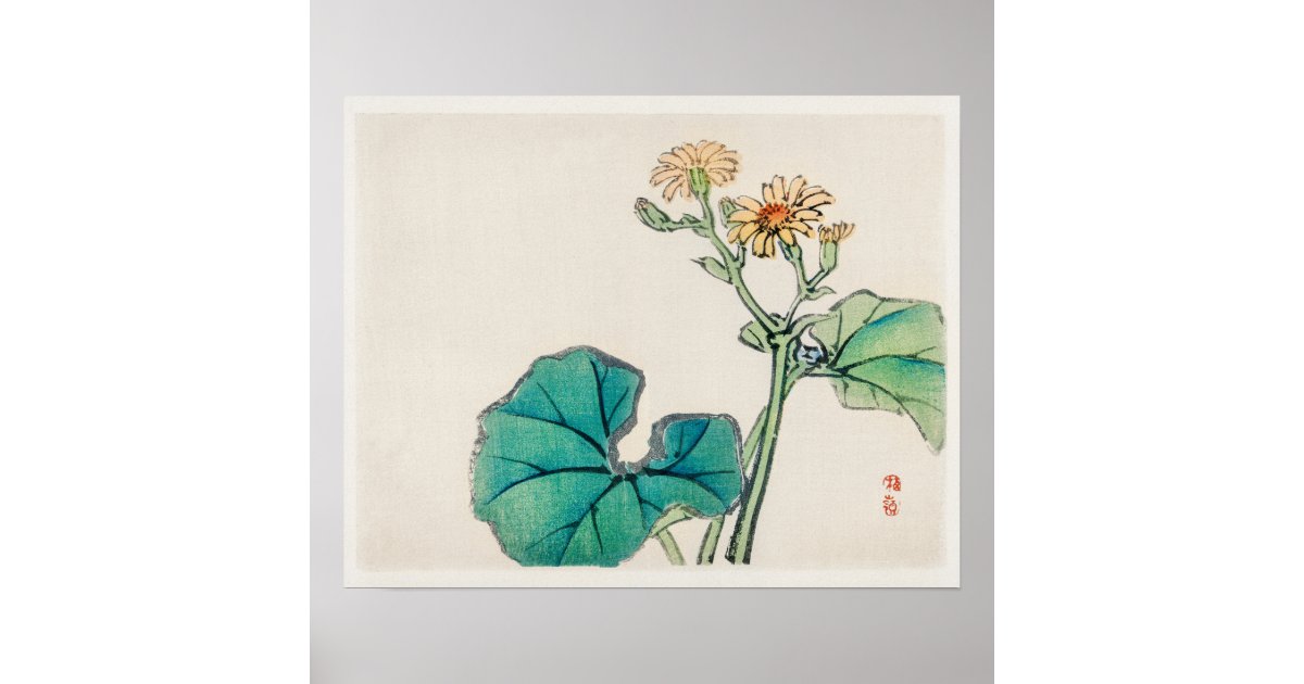 Leopard plant by Kōno Bairei (1844-1895) Poster | Zazzle