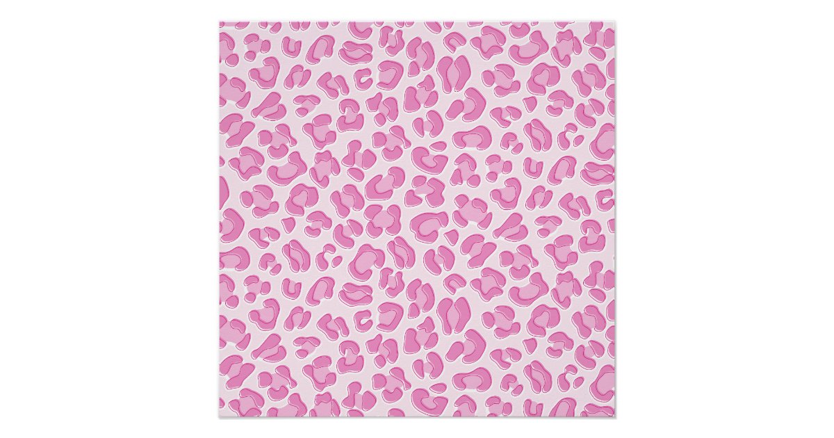 Leopard Preppy Pink Line Poster | Zazzle