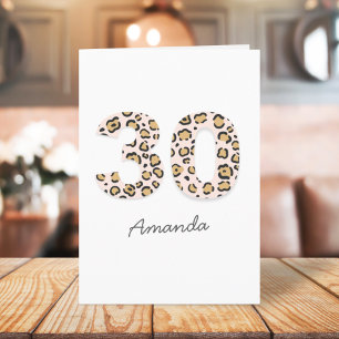 Leopard Print 30th Birthday Card Katie Housley | Birthday Wishes Card