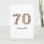 Leopard Print 70 | Modern Cute Name 70th Birthday Card | Zazzle