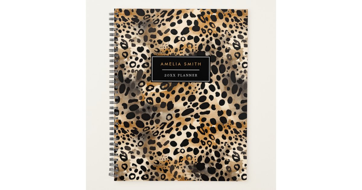 Leopard Print Add Name Planner | Zazzle