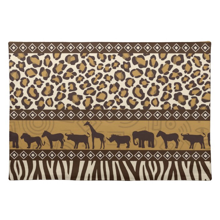 Leopard Print and African Animals Placemat | Zazzle.com