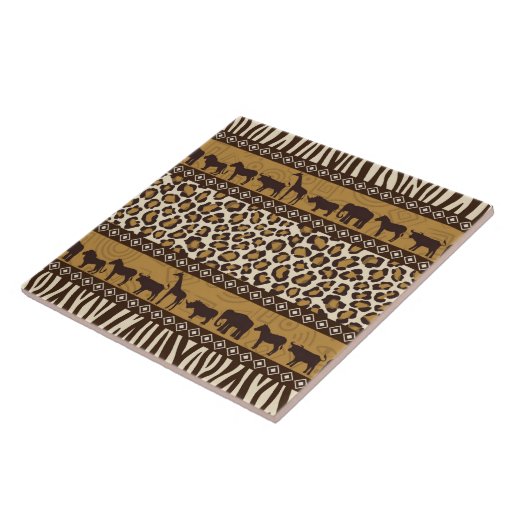 Leopard Print and African Animals Tile | Zazzle