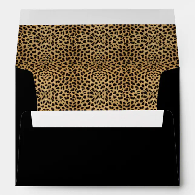 Leopard Print and Black Envelope | Zazzle