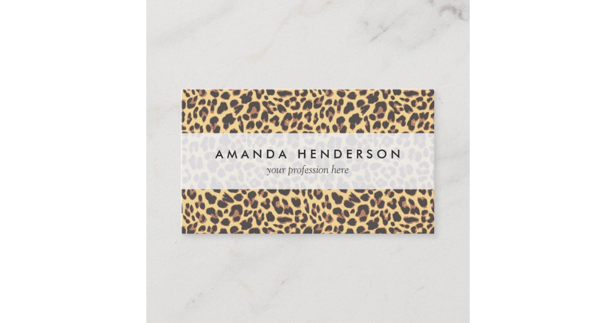 Leopard Print Animal Skin Pattern Business Card | Zazzle