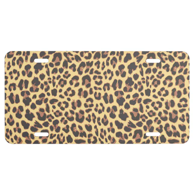 Leopard Print Animal Skin Pattern License Plate | Zazzle