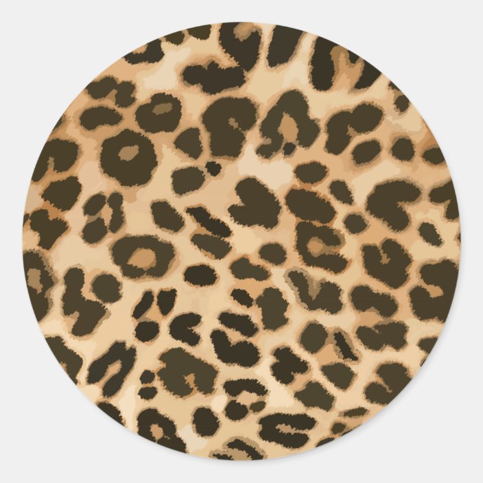 Leopard Print Background Classic Round Sticker | Zazzle.com