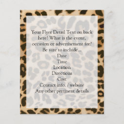Leopard Print Background Flyer | Zazzle