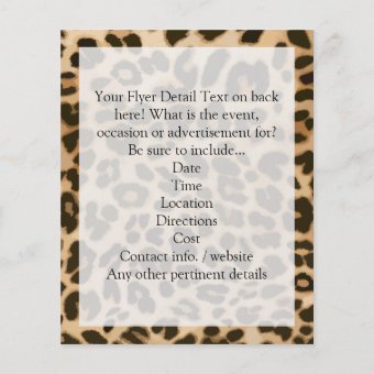Leopard Print Background Flyer | Zazzle