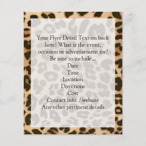 Leopard Print Background Flyer | Zazzle