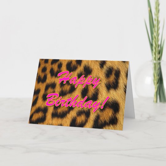 Leopard Print Birthday Card | Zazzle.com
